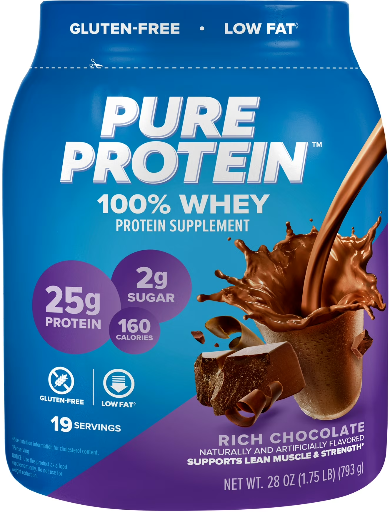 30% off Pure Protein 100% Whey Protein Powder Rich Chocolate 1.75 lb
