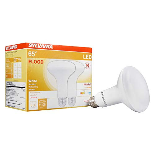 50% off Sylvania 2-Pack 65W BR30 Dimmable LED Flood Light Bulb