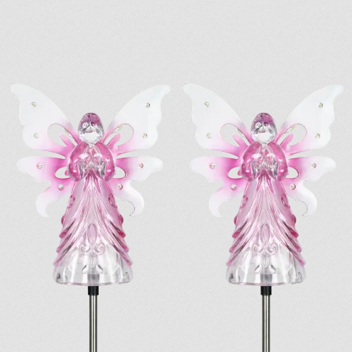 69% off Exhart Solar Metal and Acrylic Angel with 12 LED Wings Garden ...