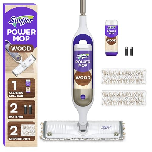 40% off Swiffer Power Mop Wood Hardwood Floor Cleaner Kit with 2 Pads ...