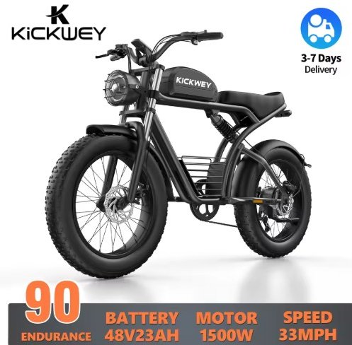 68% off AMYET Electric Bike EB26 Adults Electric Bicycle Peak 1500W 48V 15AH 26" Fat Tire