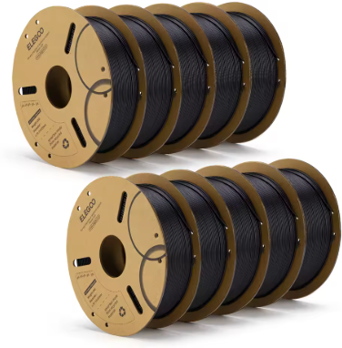 72% off ELEGOO PLA Plus 10kg Filament (10 Rolls) Black 1.75mm