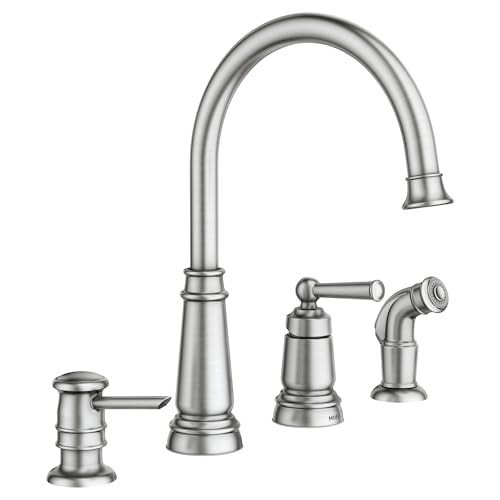 23% off Moen Edison Spot Resist Stainless One-Handle High Arc 4-hole ...