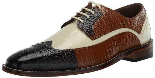 69% off Stacy Adams Mens Gallinari Wingtip Lace Up, Brown Multi, 8M