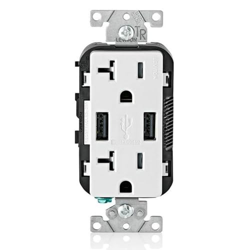 35% off Leviton T5832-W Type-A USB in-Wall Charger with 20A Tamper ...