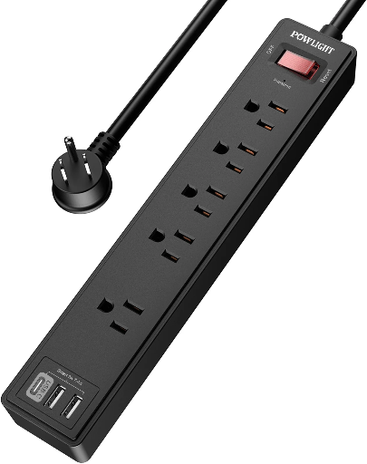 28% off 6 Ft Surge Protector Power Strip, 8 Widely Outlets with 4 USB Ports