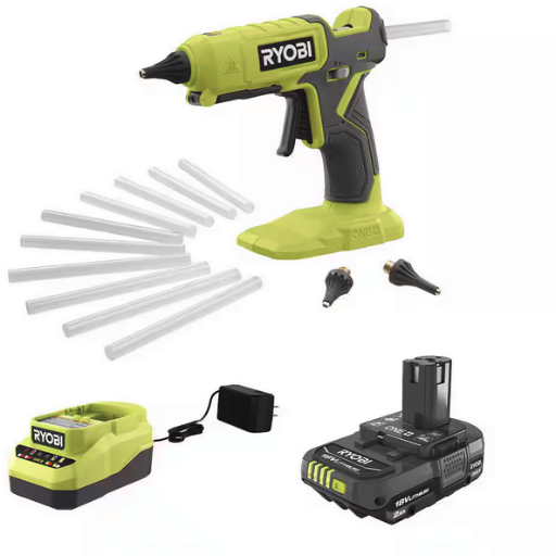 41% off RYOBI ONE+ 18V Cordless Dual Temperature Glue Gun Kit w/ 2.0 Ah ...