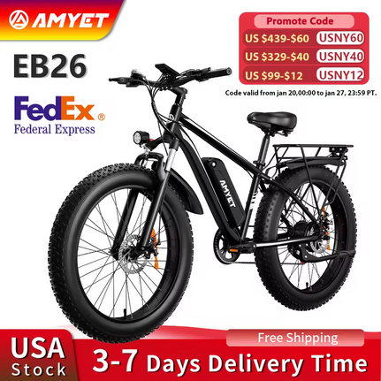 19% off 1500W Peak Electric Mountain Bike 48V 15.6Ah 20x4" Fat Tire