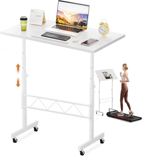 47% off ZUNMOS Mobile Adjustable Height Sit-to-Stand Desk w/ Hidden ...