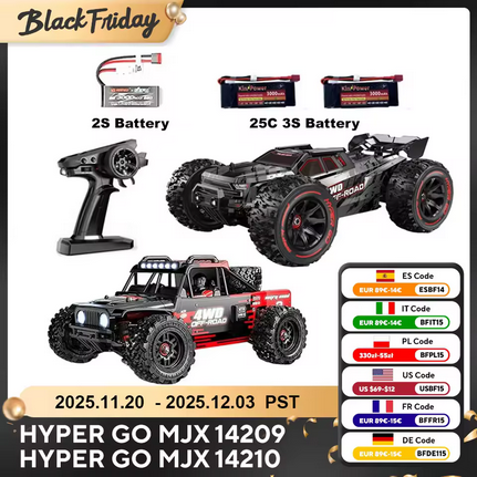 19% off MJX 14209 14210 V3.0 1/14 RC Car 75km/h Brushless Hyper Go 2.4G ...