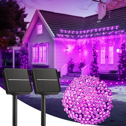 60% off 2-Pack Solar Powered 200 LED 78FT Outdoor String Lights