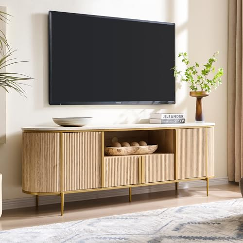 29% off OKD Luxury Modern Fluted TV Stand 70" (Natural Oak)