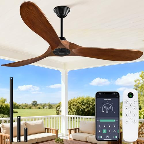 50% off 60 inch Outdoor Ceiling Fan No Light with Smart App and Remote ...